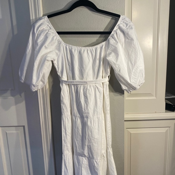 Sim & Sam | Dresses | Sim And Sam Small White Dress Puffy Arms Flowy ...